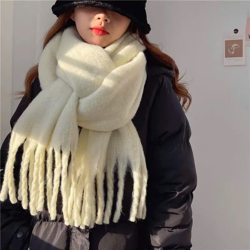 Khăn quàng choàng cổ len Cashmere cao cấp LÀ GU giữ ấm màu trơn pastel ...