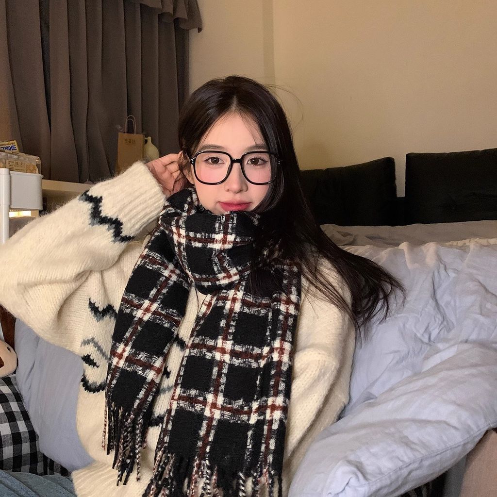 Khăn quàng choàng cổ len Cashmere cao cấp LÀ GU giữ ấm màu trơn pastel ...