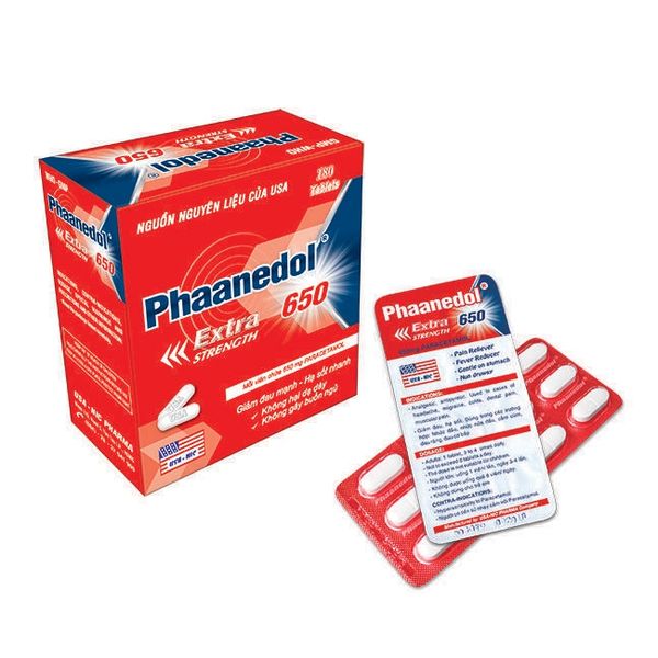 Thuốc Giảm Đau Hạ Sốt Phaanedol Extra 650 - Paracetamol 650mg – Thuốc Bà Ty