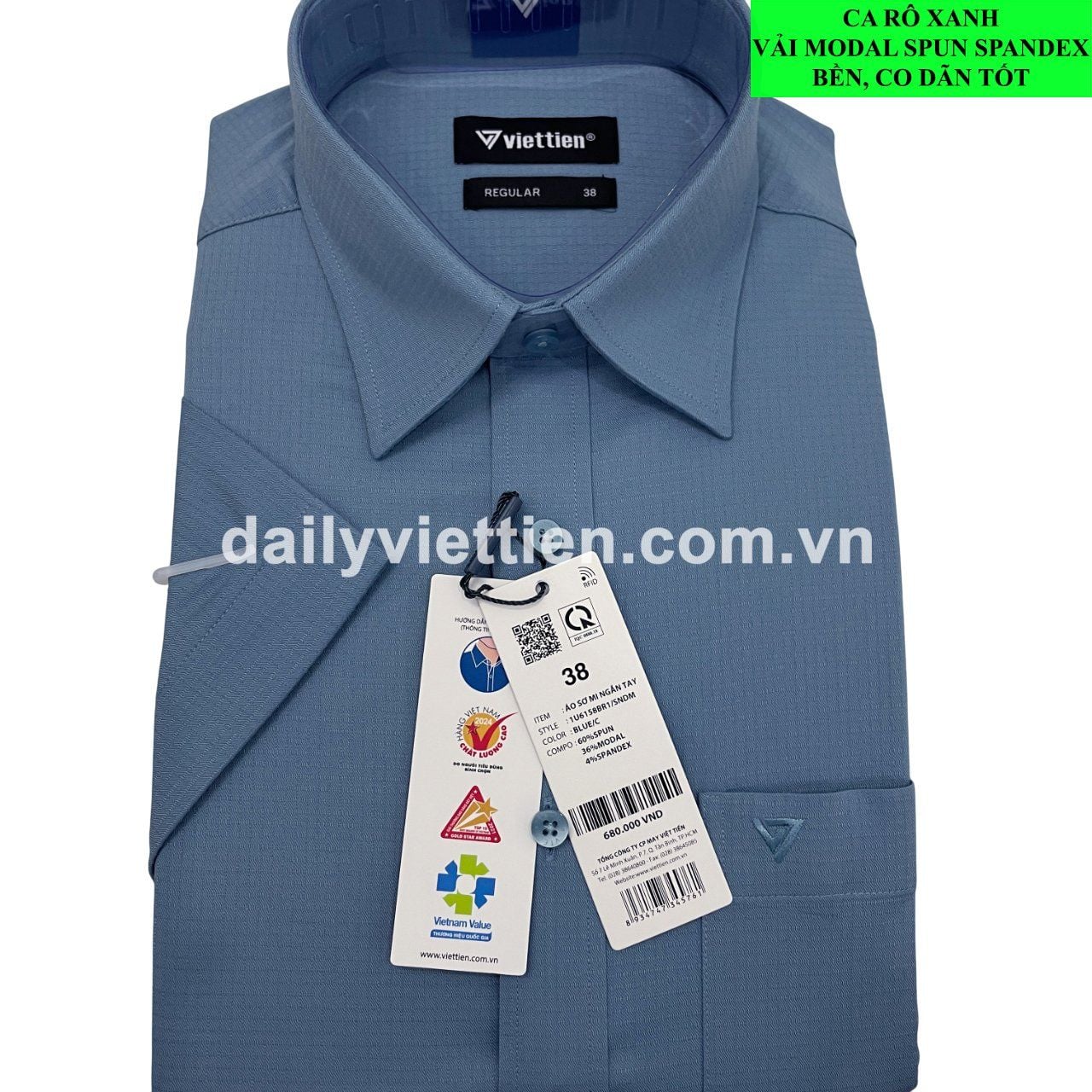 Sơ mi Việt Tiến lai ngang số 1854 – Việt Tiến | Miễn phí giao hàng toàn ...