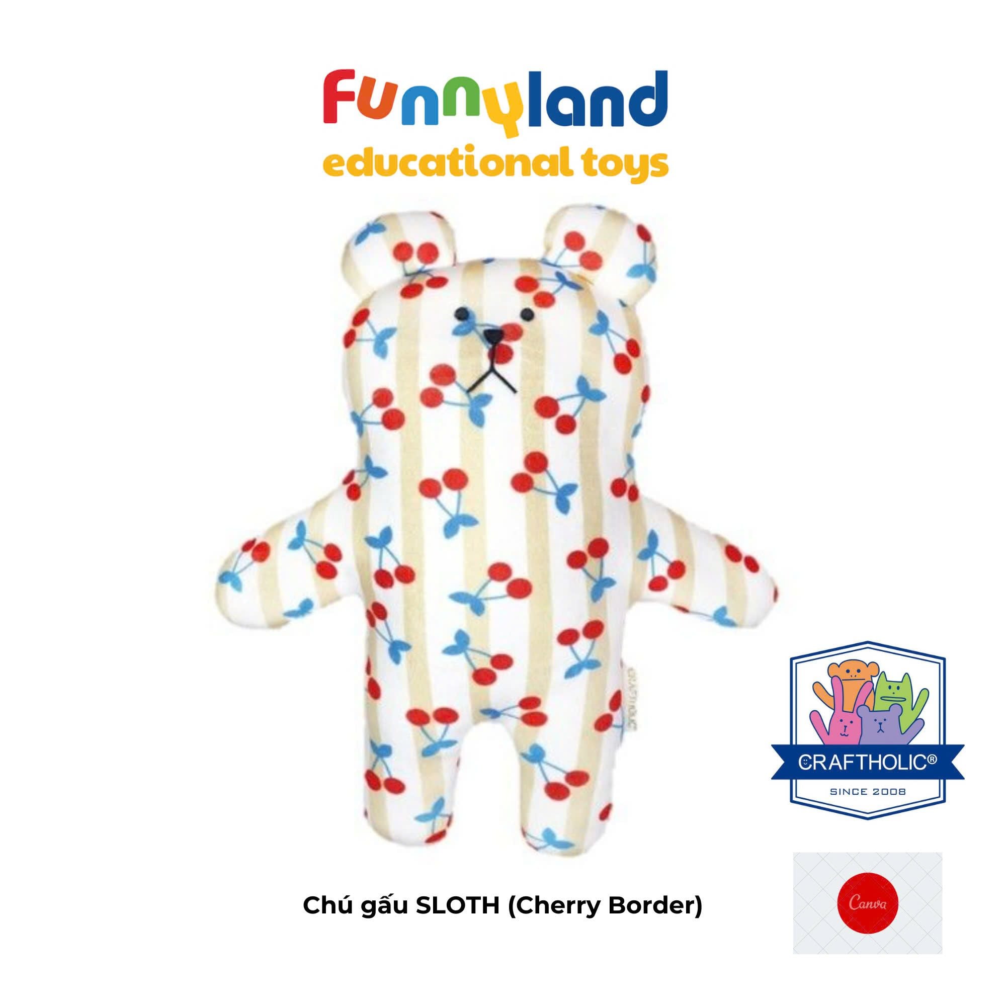 Gấu bông Nhật Bản Craftholic - Chú gấu SLOTH (Cherry Border)– Funnyland