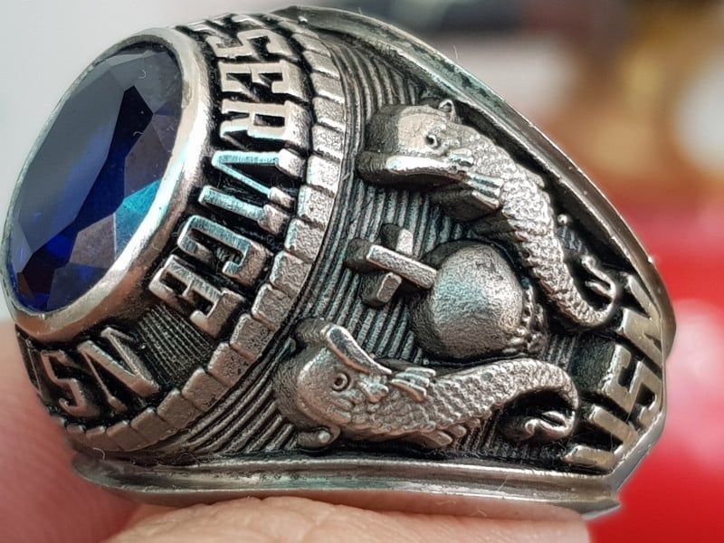 nhẫn mỹ xưa quân đội USN cc alpha – Sưu tầm hàng Tốt