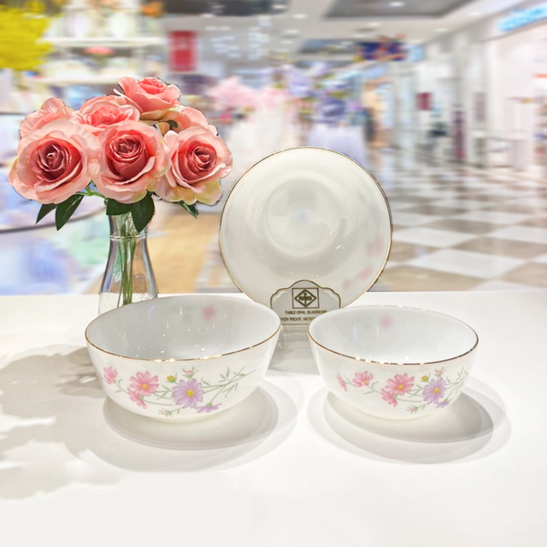 Set Tô Khum Họa Tiết Hoa Cánh Bướm – Thủy Tinh Ngọc