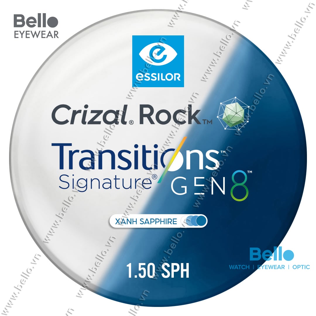 Tròng Kính Đổi Màu Essilor Transitions Gen 8 Xanh Biển Sapphire Blue ...