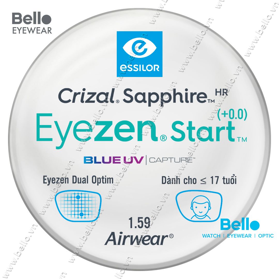 Tròng Kính Chống Mỏi Essilor Eyezen Start (+0.0) BlueUV Capture – Bello HN & TP.HCM