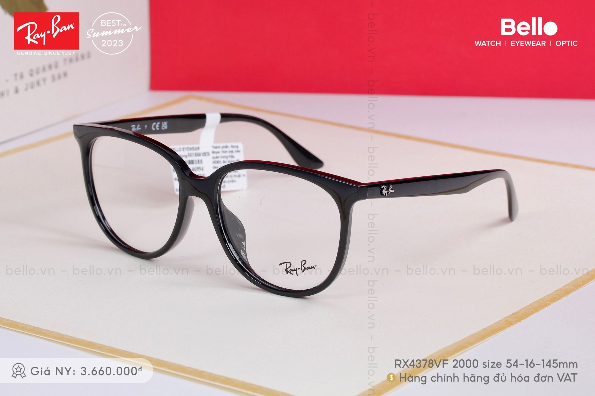 Gọng Kính Ray-Ban RX4378VF 2000 Size 54 chính hãng GIÁ TỐT LIÊN HỆ ...