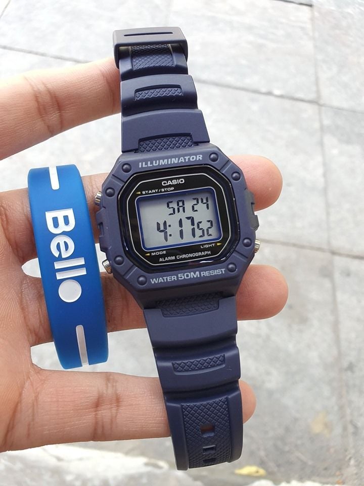 Casio W-218H-2AVDF - Uy tín từ 2009, Tem vàng chống giả, Bảo hành 1 nă ...