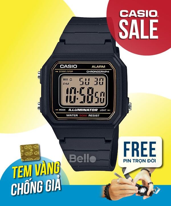 Casio W-217H-9AVDF - Uy tín từ 2009, Tem vàng chống giả, Bảo hành 1 nă ...