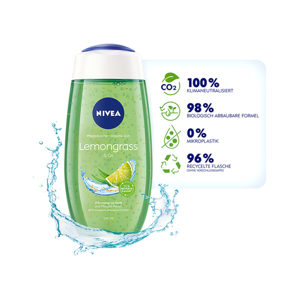 NIVEA Duschgel Lemongrass & Oil Sữa tắm tẩy da chết tinh dầu chanh sả ...