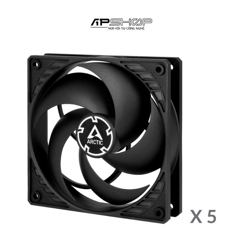 Fan Arctic P12 PWM PST Fan Black - 5 Pack | Chính hãng – APSHOP.VN