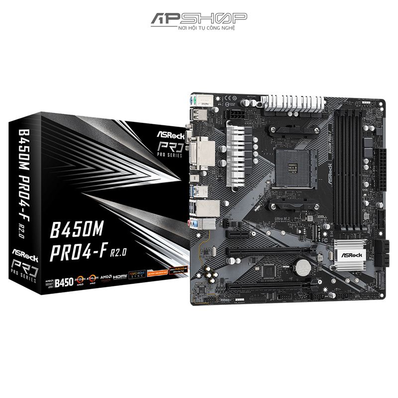 ASROCK B450M Pro4-F R2.0 – APSHOP.VN