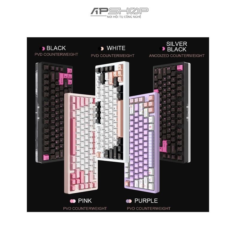 Bàn phím cơ Custom VGN VXE75 Trans Purple RGB | 80 Key | Hotswap | 3 M – APSHOP.VN