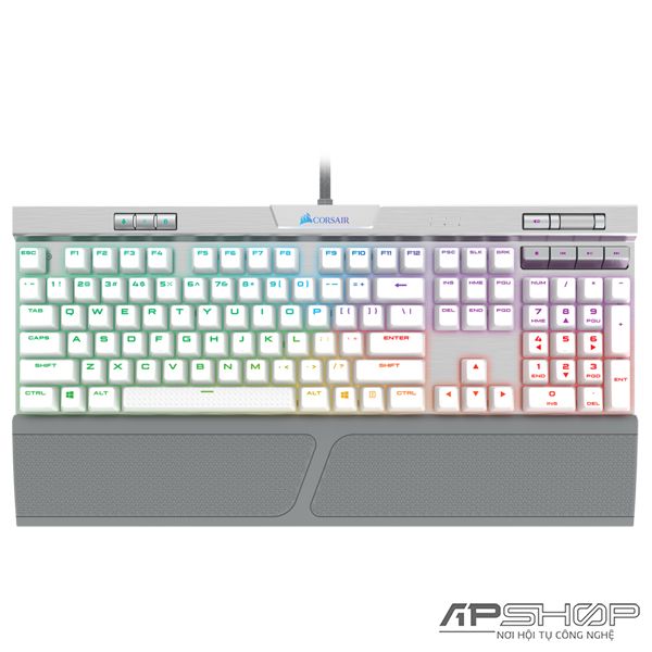 Bàn phím Corsair K70 RGB MK.2 White Rapidfire Speed – APSHOP.VN