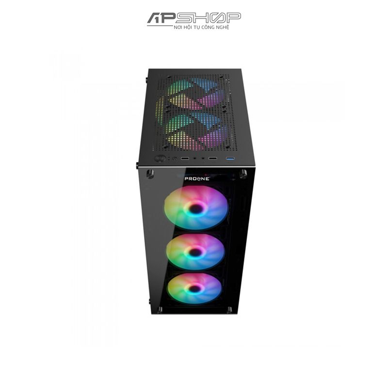 Case máy tính hiệu CoolerPlus G315 | 4 Fan Rainbow | Mặt kính – APSHOP.VN