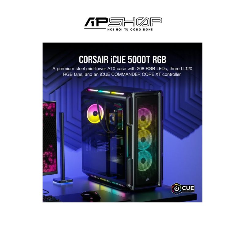 Case Corsair 5000T RGB Black - Hàng chính hãng – APSHOP.VN