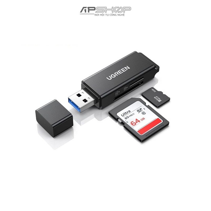 Đầu đọc thẻ nhớ UGREEN USB 3.0 to TF + SD Dual Card Reader CM104 – APSHOP.VN
