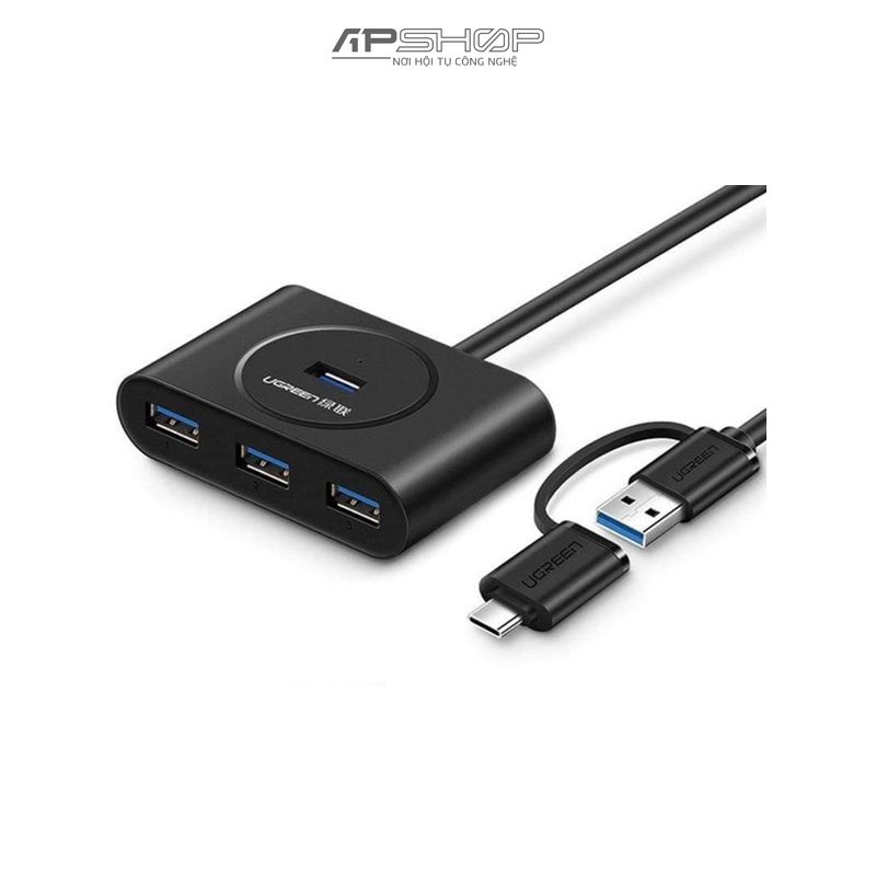 Hub Ugreen USB A Black 1M CR113 | 4 Port USB 3.0 | Chính hãng – APSHOP.VN