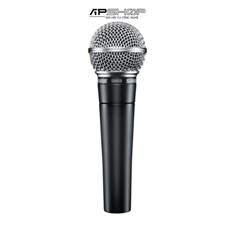 Micro thu âm nhạc cụ dynamic cardioid Shure SM58 màu xám đen, 3 pin ...