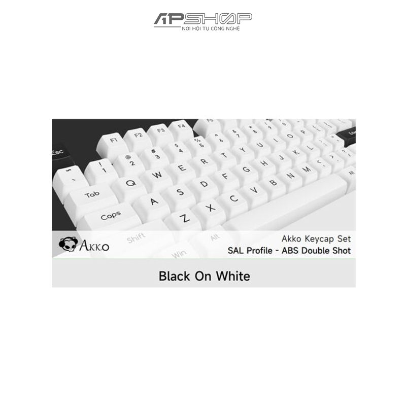 Keycap AKKO Black on White ABS Double-Shot SA Leveled profile | Chính ...