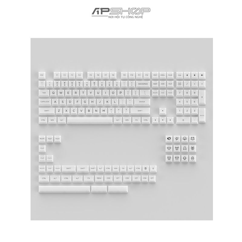 Keycap AKKO Clear White V2 Printed Characters ASA profile | Chính hãng ...