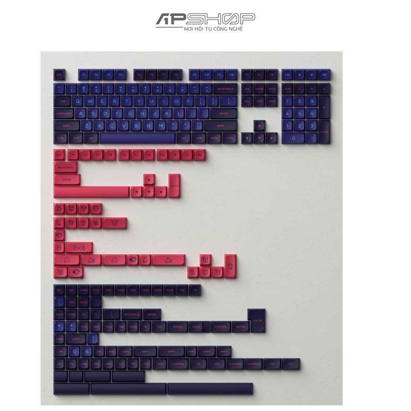 Keycap AKKO Neon PBT Double-Shot MDA profile | Chính hãng – APSHOP.VN