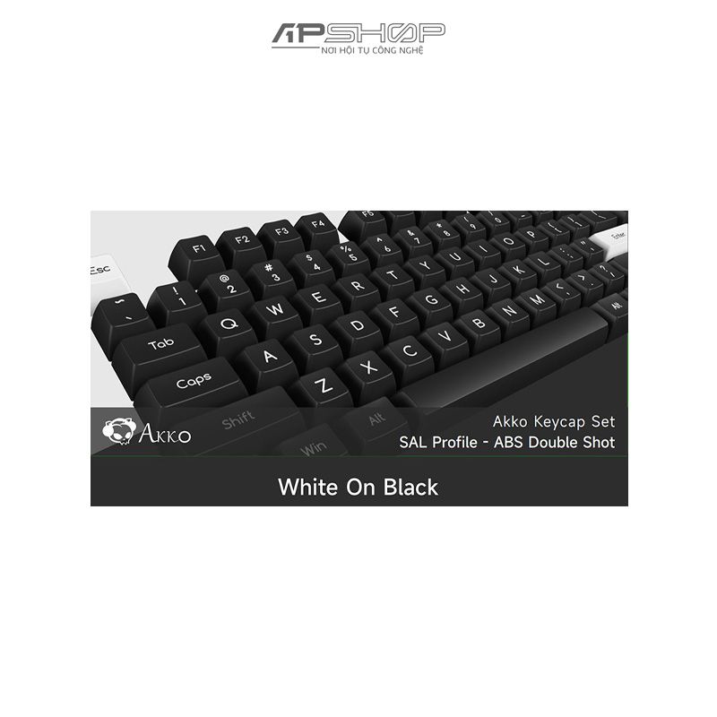 Keycap AKKO White on Black ABS Double-Shot SA Leveled profile | Chính ...