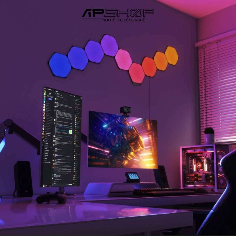Đèn thông minh Nanoleaf Shapes Lục Giác 9 ô đèn (bộ khởi động) - Đen – APSHOP.VN
