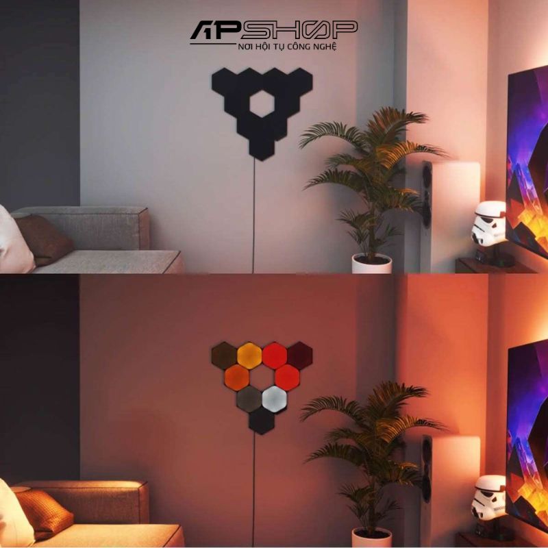 Đèn thông minh Nanoleaf Shapes Lục Giác 9 ô đèn (bộ khởi động) - Đen – APSHOP.VN