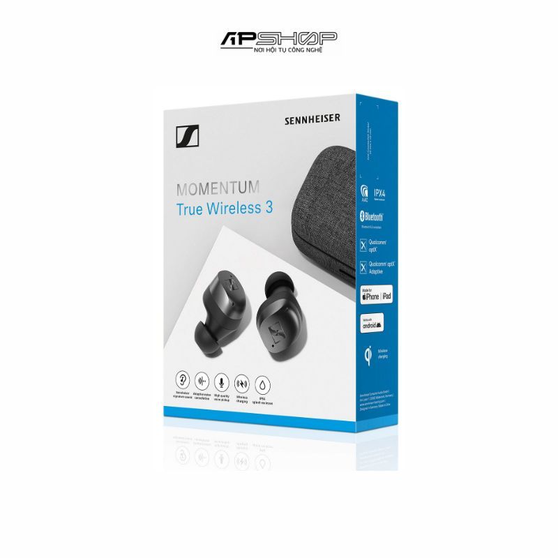 Tai Nghe Chống ồn Sennheiser Momentum True Wireless 3 Grey Chính Hãn