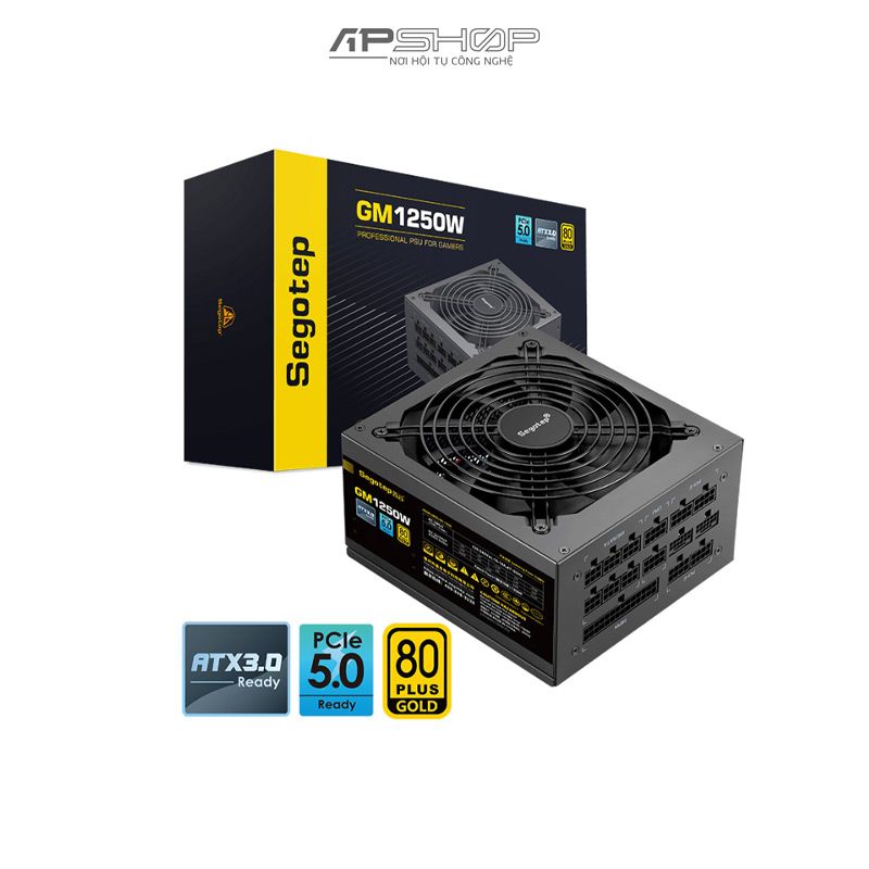 Nguồn Segotep GM1250W White 80 Plus Gold Fully Modular PCIE 5.0 ATX 3. – APSHOP.VN