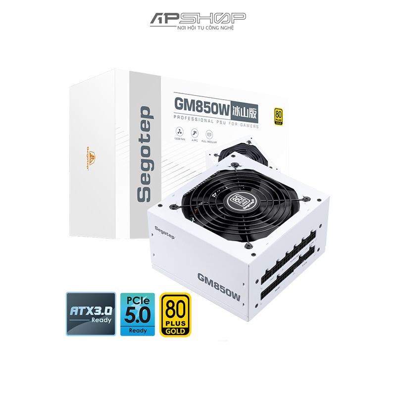 Nguồn Segotep GM850W White 80 Plus Gold Fully Modular PCIE 5.0 ATX 3.0 – APSHOP.VN