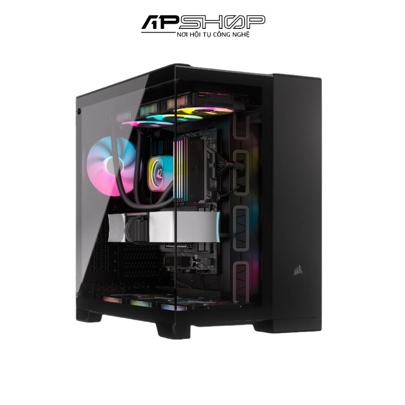 Vỏ máy tính Corsair 6500X Tempered Glass Mid Tower Black – APSHOP.VN