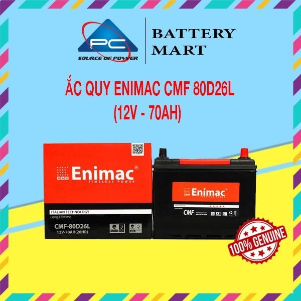 Bình Ắc Quy ENIMAC CMF 80D26L/R (12V-70AH)