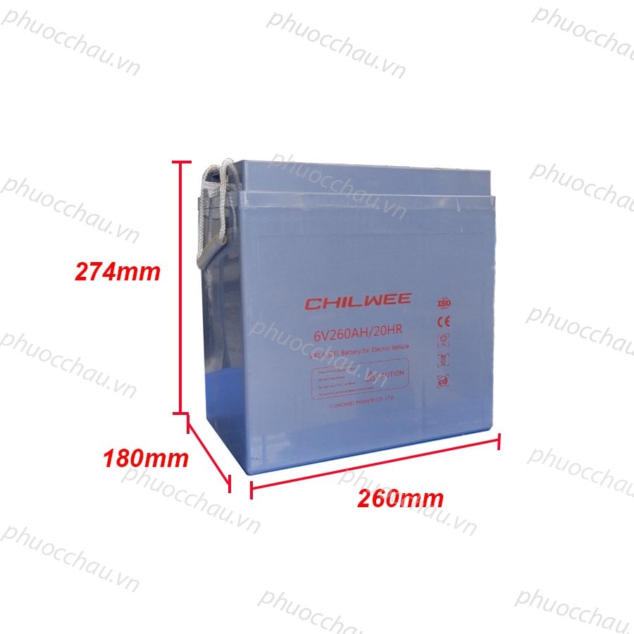 Ắc Quy Chilwee 6V260AH, ắc quy dùng cho xe điện, xe golf, xe chà sàn
