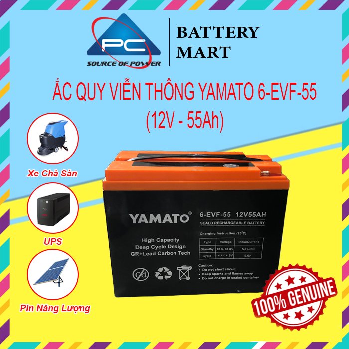 Ắc Quy Xe Máy Điện YAMATO 6-EVF-55 12V-55AH