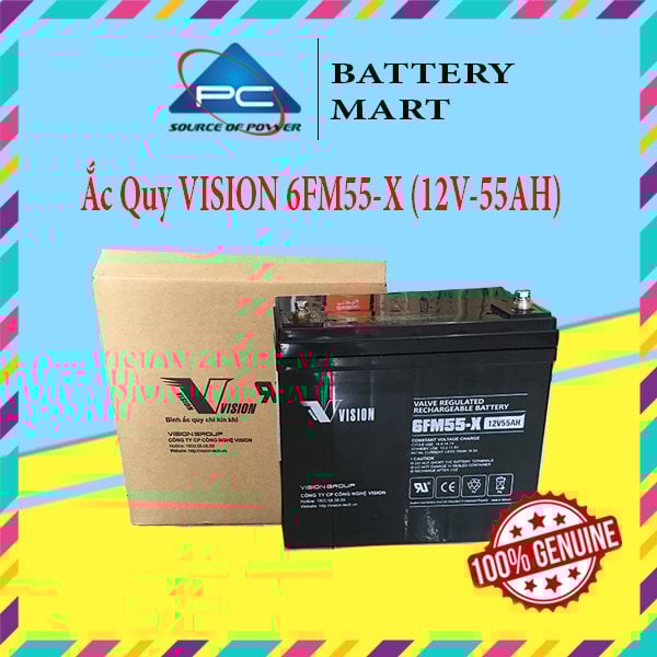 Ắc Quy VISION 6FM55-X (12V-55AH)