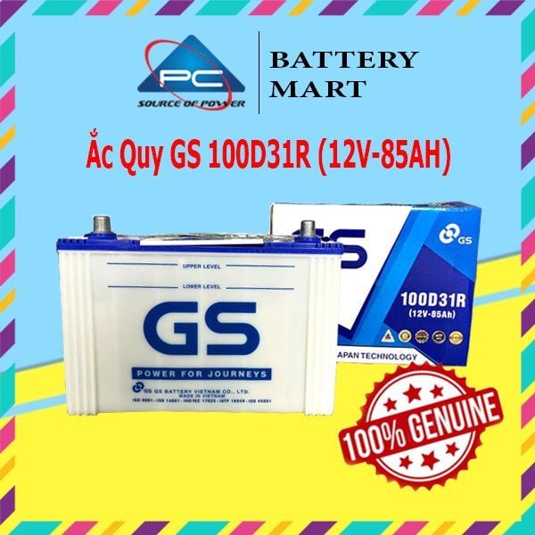 Ắc quy Ô Tô, Ắc quy GS 100D31R (12V-85AH) dòng ắc quy nước