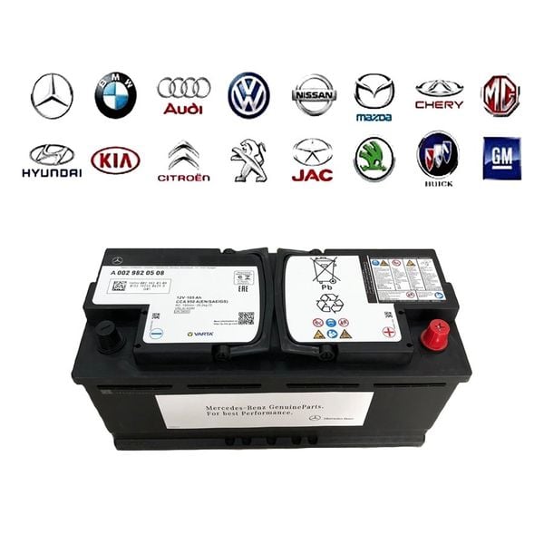 Ắc Quy Xe Mercedes A0029820508 AGM 12V - 105Ah, Ắc Quy Xe Mercedes S