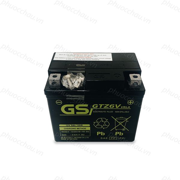 Bình Ắc Quy GS GTZ6V (12V – 5Ah) Chính Hãng Cho Xe Tay Ga & Xe Số