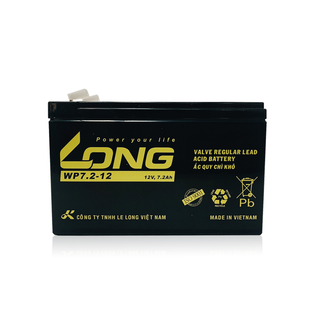 Ắc Quy LONG WP7.2-12 12V 7.2 AH Chính Hãng Dùng Cho Lưu Điện Cửa Cuốn,