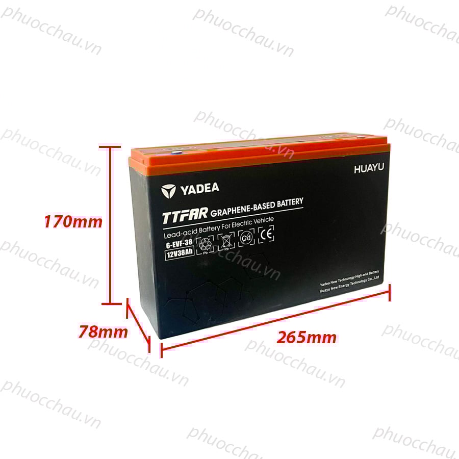 Ắc Quy YADEA 6-EVF-38 12V– 38AH TTFAR, ắc quy xe máy điện