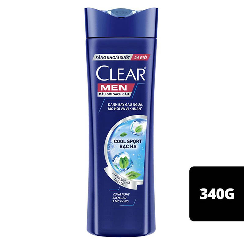 Dầu Gội Clear 170g Men Bạc Hà Cool Sport (Xanh)Dầu Gội Clear 170g Men ...