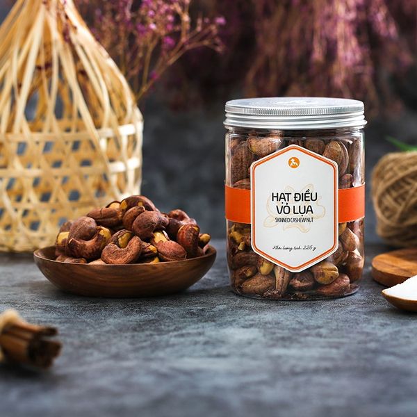 Hạt Điều Vỏ Lụa, 225g, Hũ, Mẫu Nắp Nhôm, L'angfarmHạt Điều Vỏ Lụa, 225g ...