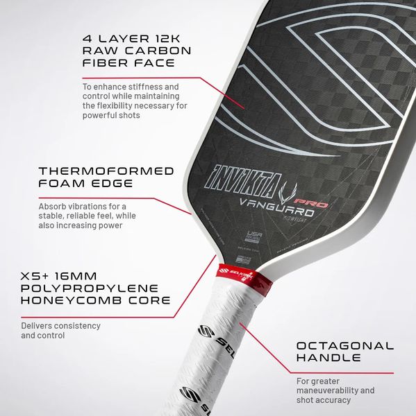 Vợt pickleball HEAD Vanguard Pro Invikta Raw Carbon – Forheads