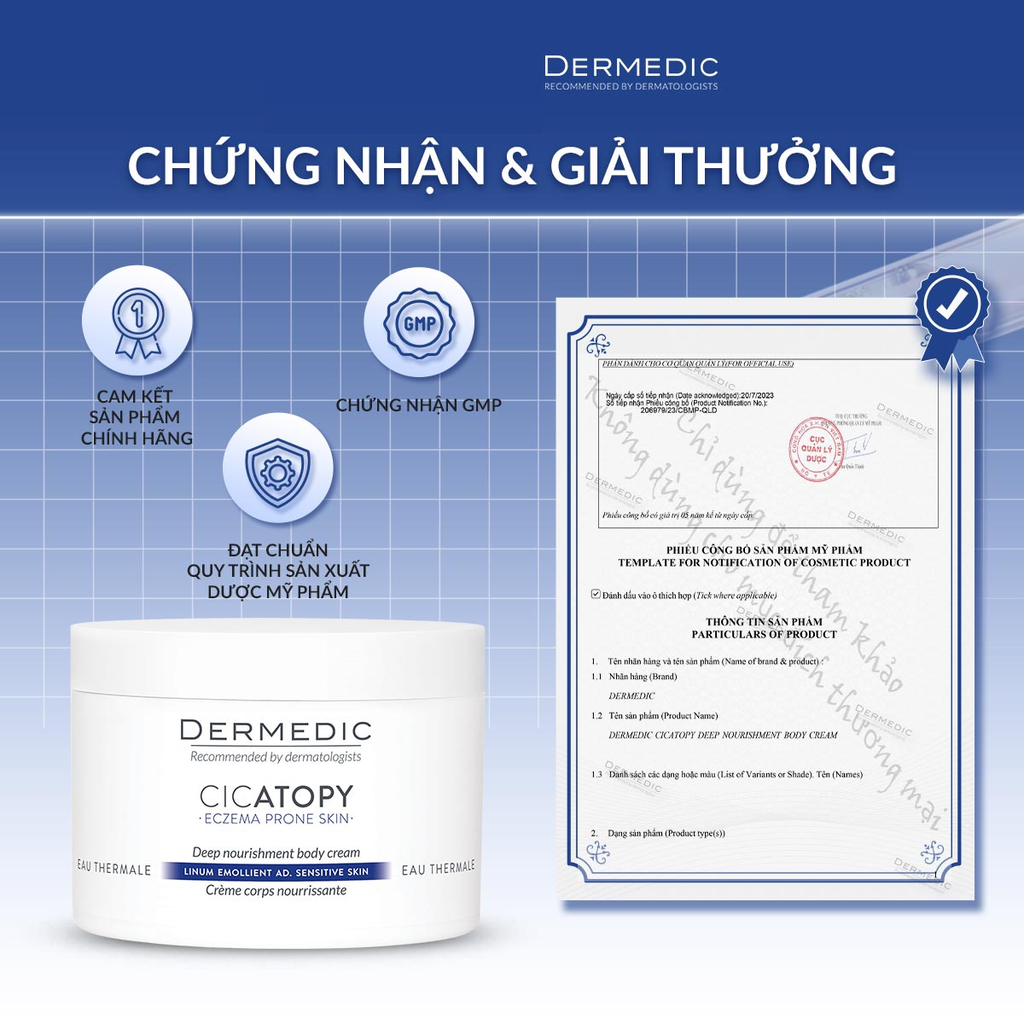 Kem Dưỡng Ẩm Body Chuyên Sâu Dermedic Cicatopy Deep Nourishment Body C ...