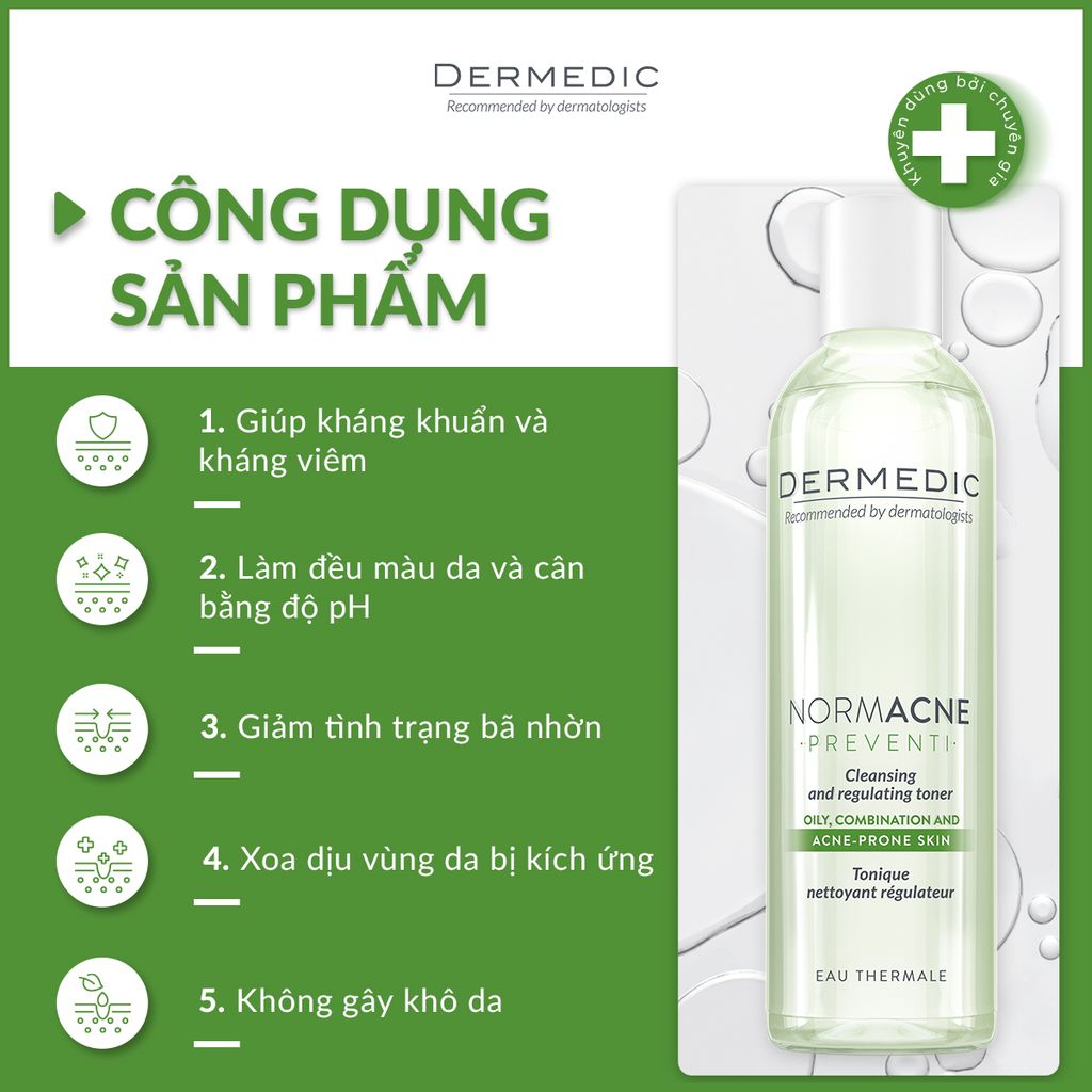 Nước Cân Bằng Cho Da Dầu Mụn Dermedic Normacne Regulating Skin Toner ...