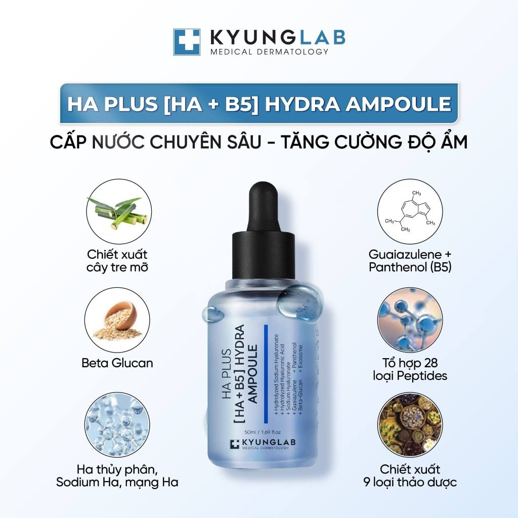 Tinh Chất Cấp Ẩm, Phục Hồi Da Kyunglab HA Plus Hydra Ampoule – Dược mỹ ...