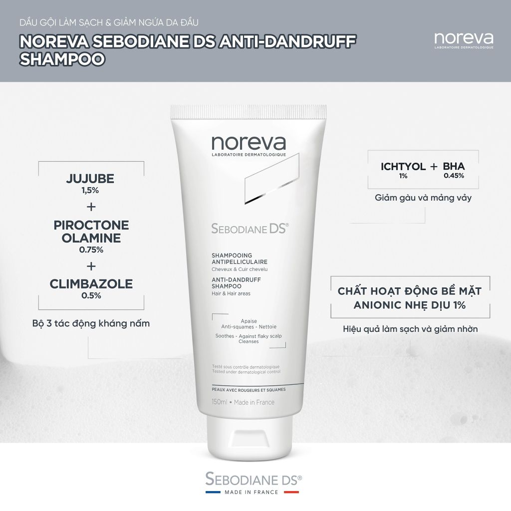 Dầu Gội Giảm Ngứa Cho Viêm Da Tiết Bã Noreva Sebodiane DS Shampoo ...