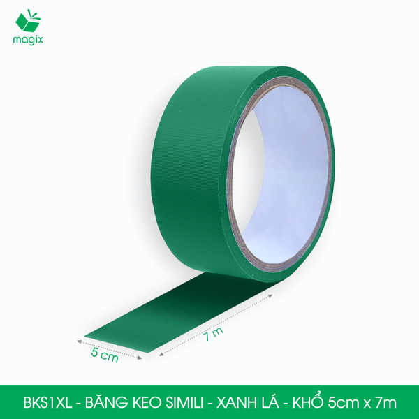 BKS1XL - Băng keo Simili - Xanh Lá - Khổ 5cm x 7m - 6 cuộn/ cây – Magix ...