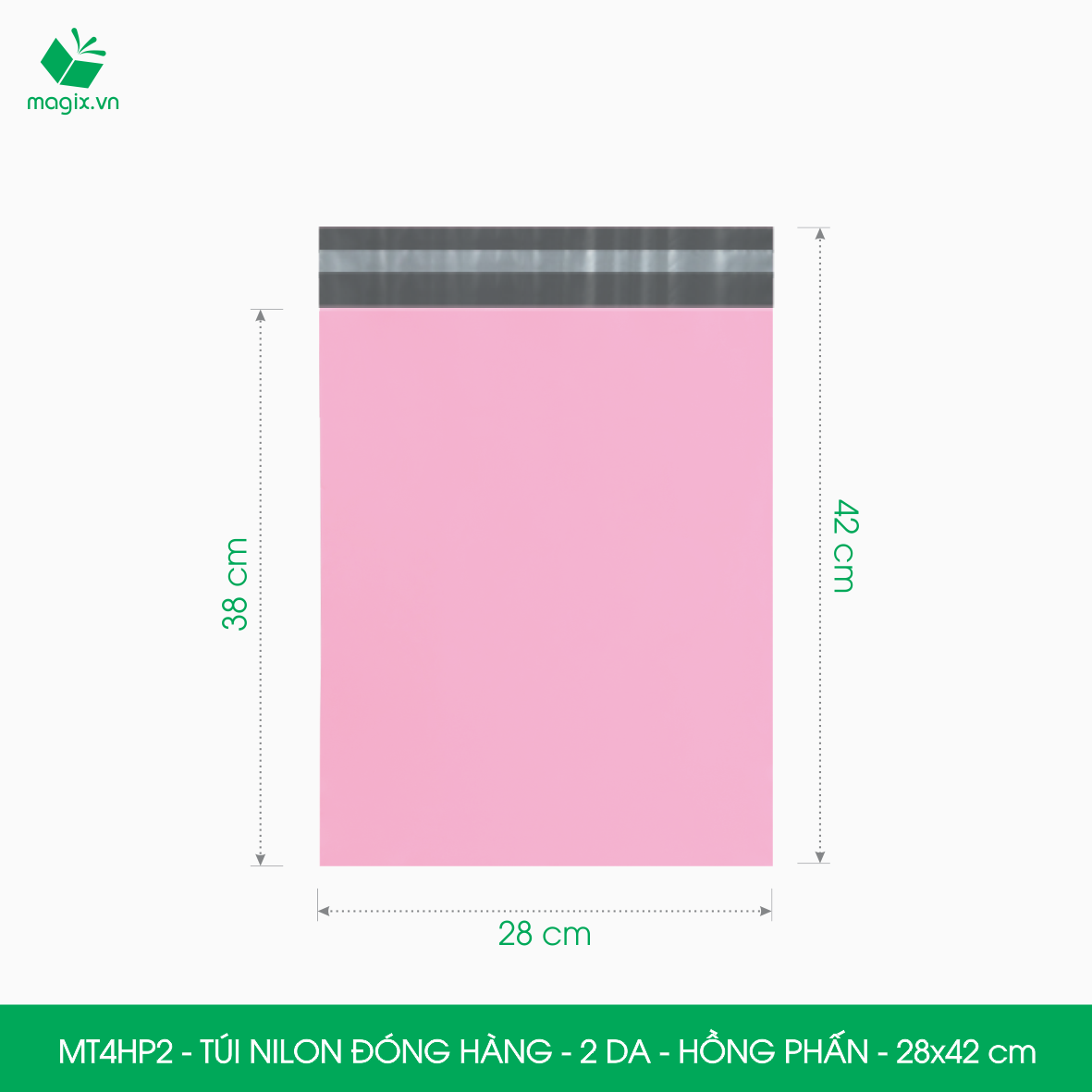 MT4HP2 - 28x42 cm - Túi nilon đóng hàng - 2 da - Hồng phấn – Magix.vn ...